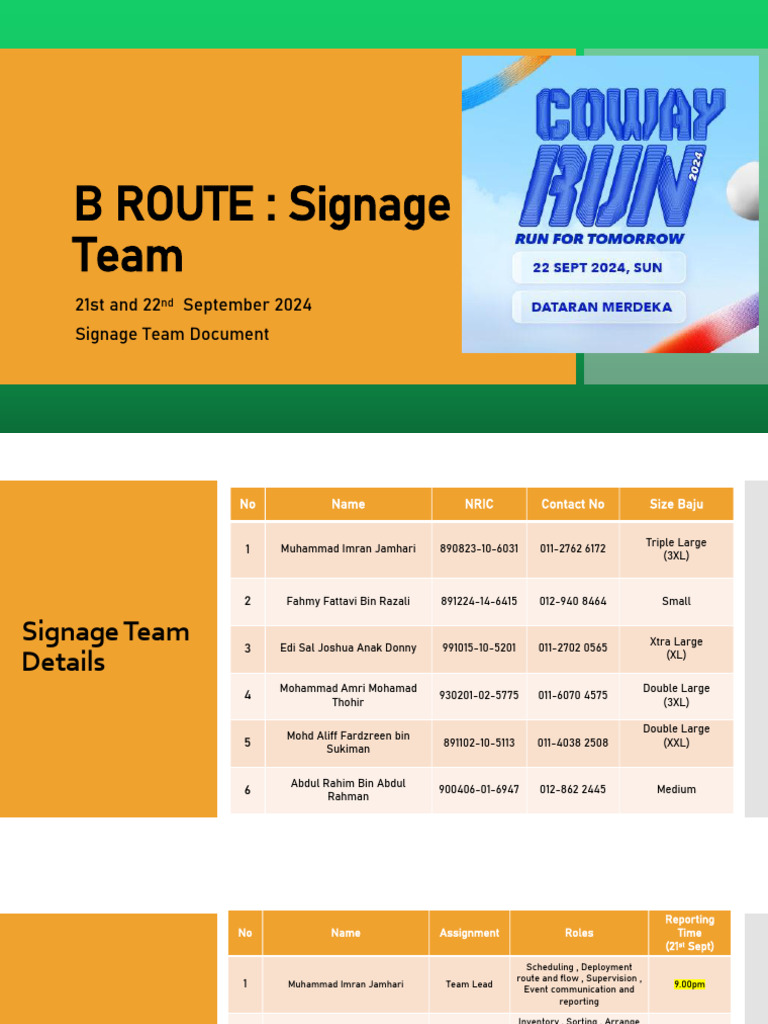 B ROUTE Signage Coway24 | PDF