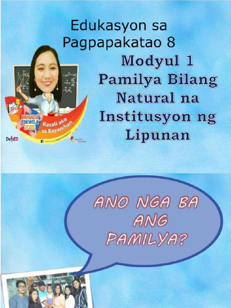 M1 Ang Pamilya Bilang Natural Na Institusyon | PDF M1 Ang Pamilya Bilang Natural Na Institusyon | PDF