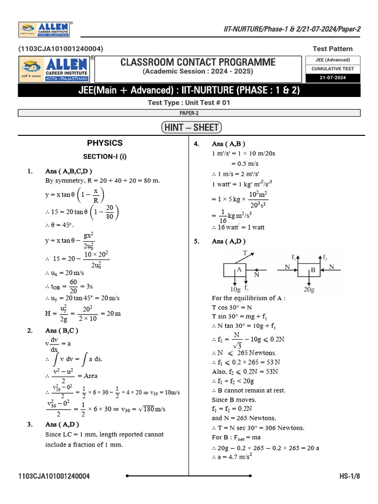 2107 Iit (Ja) Nurture (P#1&2) CT-1 HS | PDF