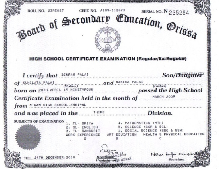 10th Certificates - JPG | PDF