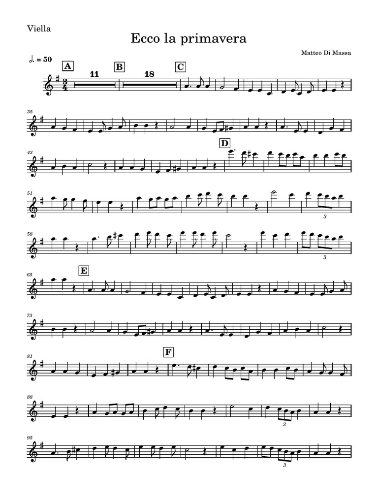 Ecco La Primavera-Violino | PDF