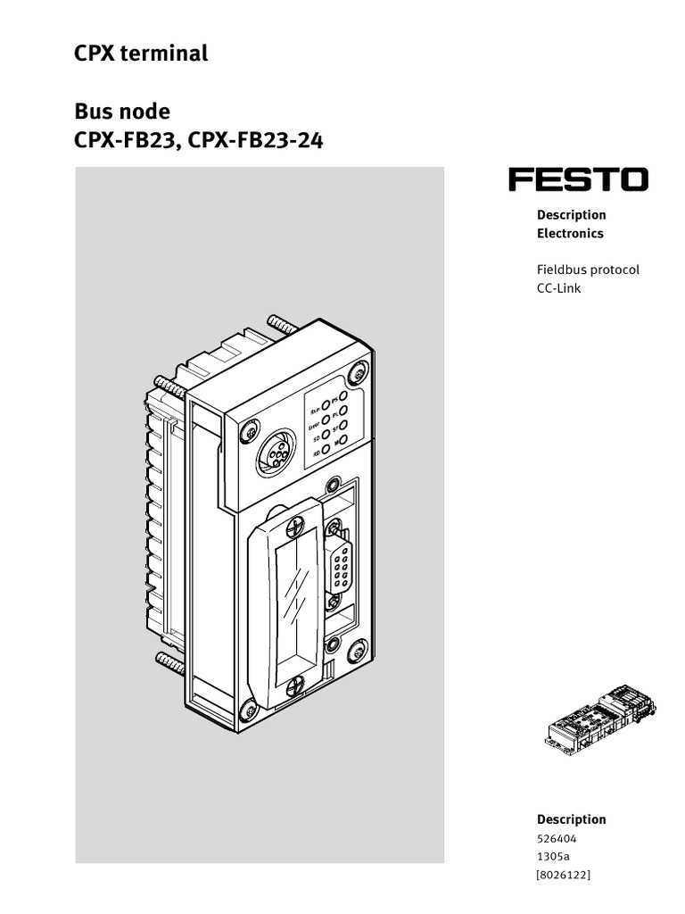 CPX Terminal Bus Node CPX-FB23, CPX-FB23-24: Description Electronics | PDF