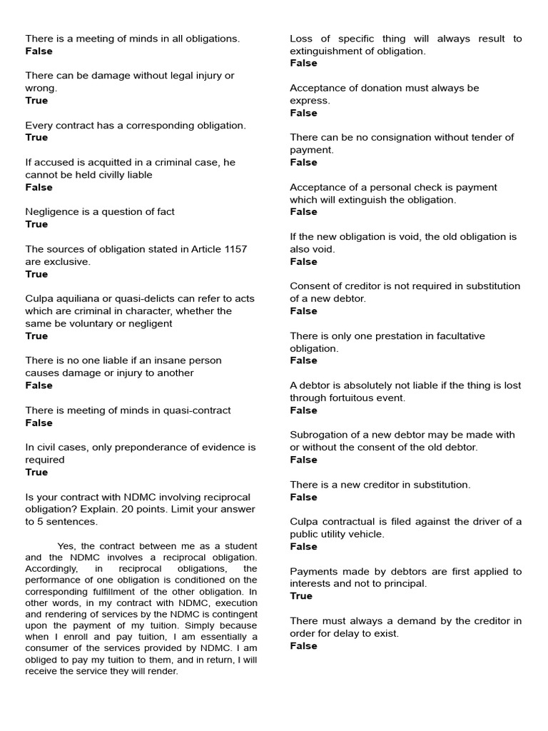 Law Quiz and Assignments (Upload) | PDF
