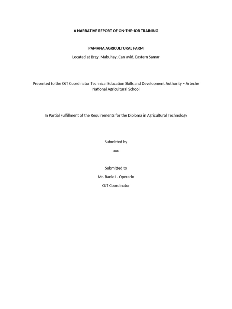 A NARRATIVE REPORT Guide | PDF