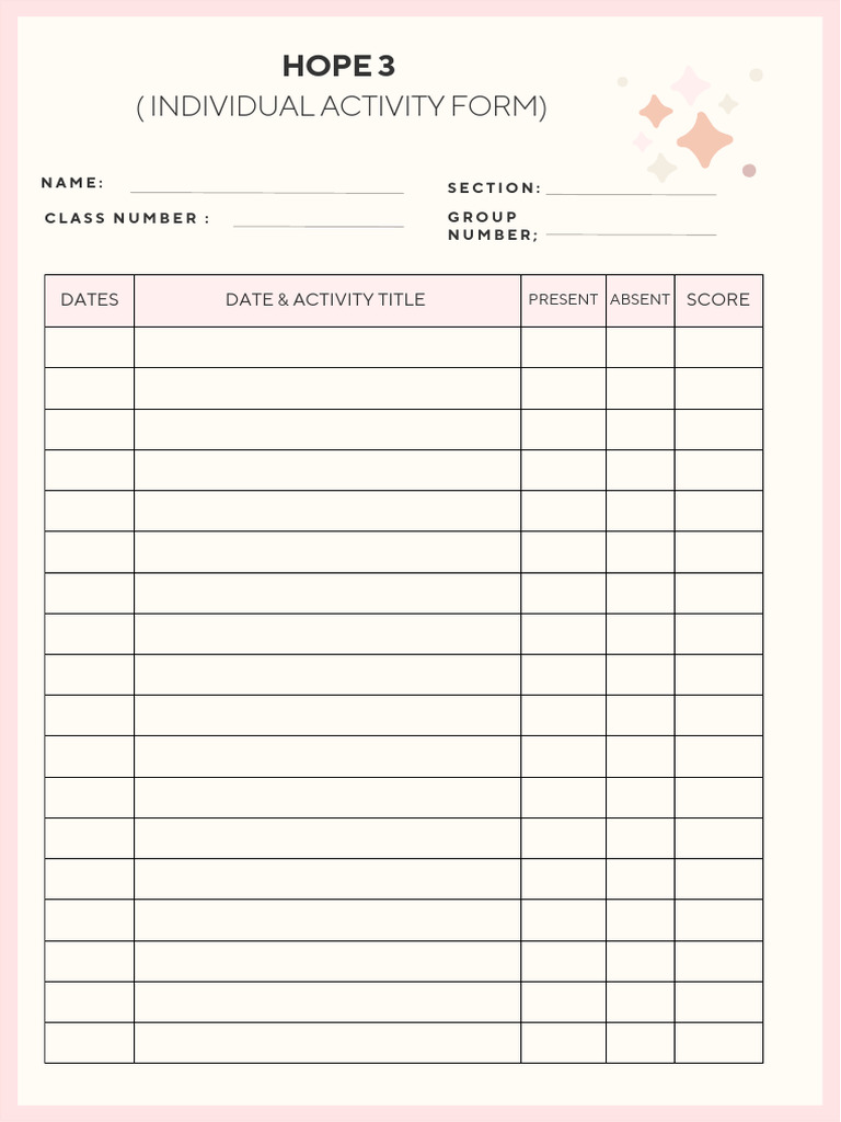 Individual Activity Form | PDF
