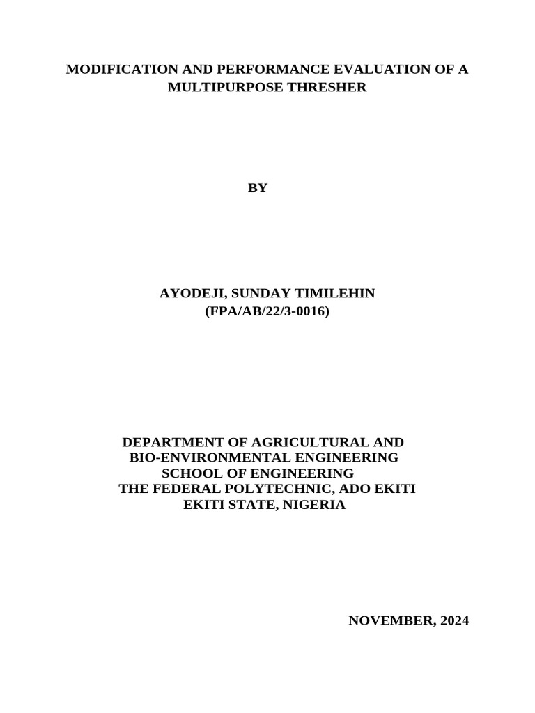 Modification and Performance Evaluation of An Existing Poultry Feed ...