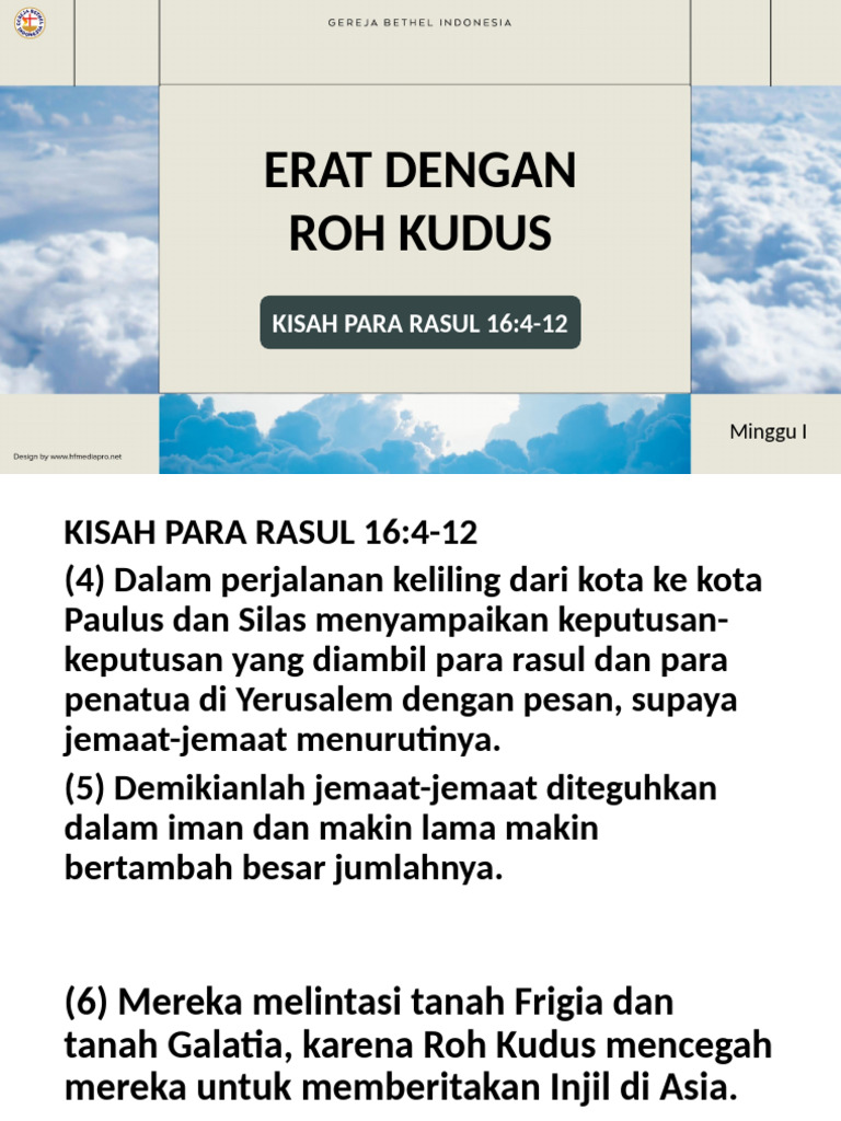 10 ERAT DENGAN ROH KUDUS, JKP 12 Mei 2024 | PDF