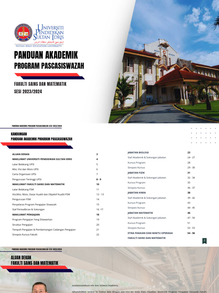 Buku Panduan Akademik Program Pascasiswazah Sesi 2023 2024 Comp v2 | PDF
