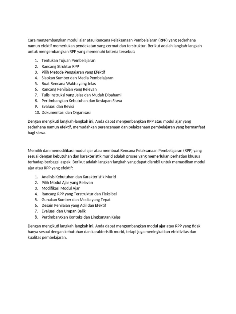 H-5 Cara Mengembangkan Modul Ajar Atau Rencana Pelaksanaan Pembelajaran ...
