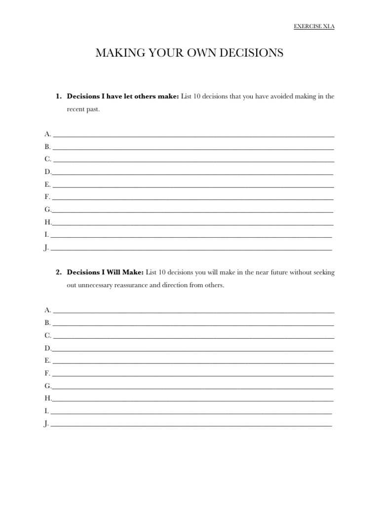 Making Your Own Decisions | PDF