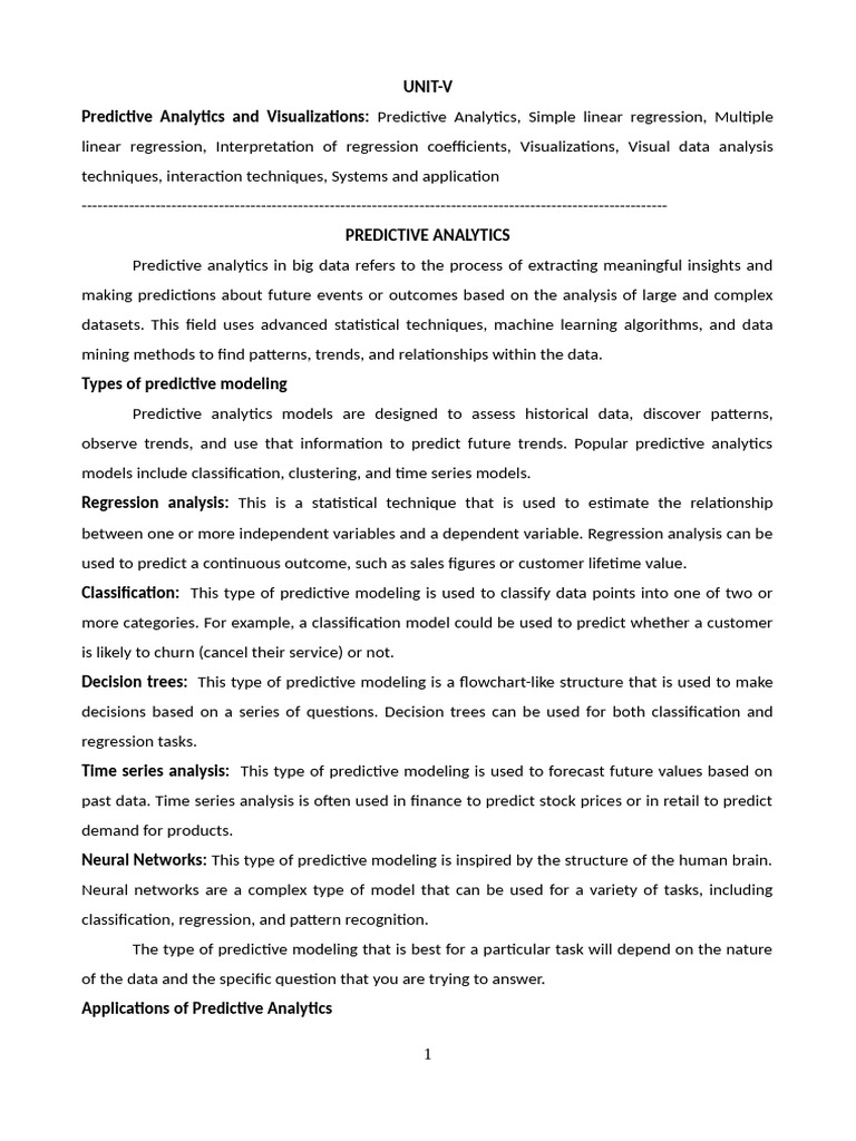 Unit 5 | PDF | Linear Regression | Regression Analysis