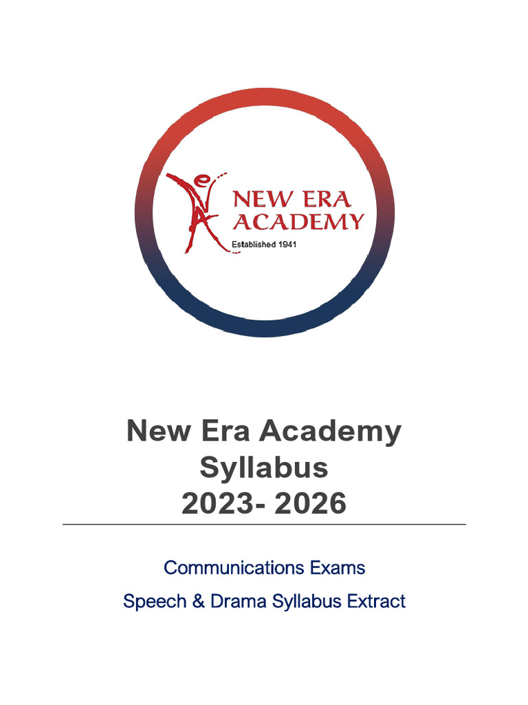2023 26 NEA Syllabus Comms Speech Drama | PDF
