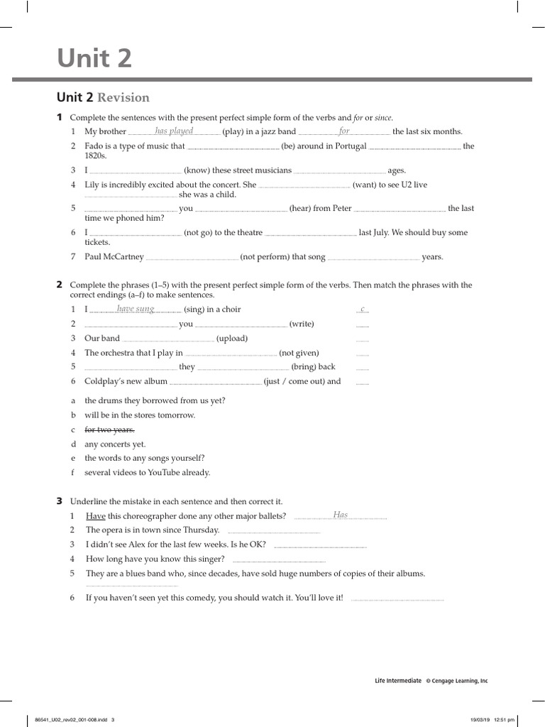 Intermediate Unit2 Revision Be | PDF