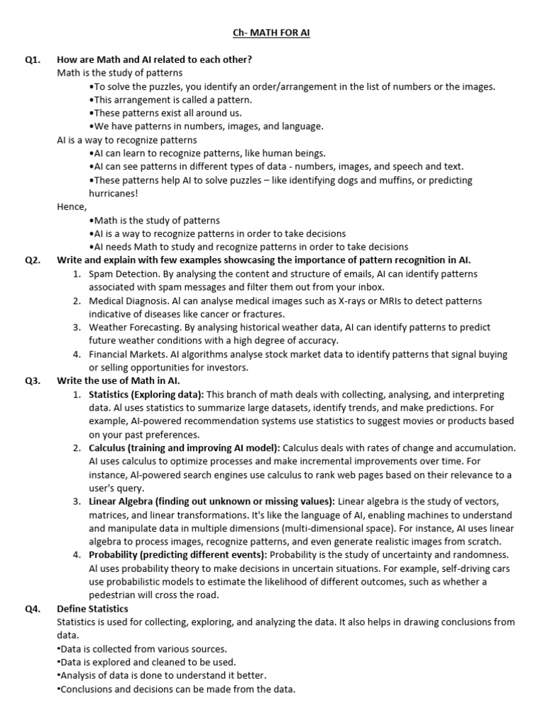 Class IX Math For AI | PDF