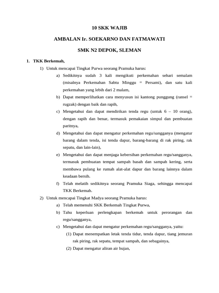 10 SKK Wajib | PDF