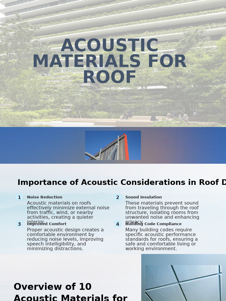 Acoustic Materials for Roofing Solutions | PDF | Roof | Acoustics