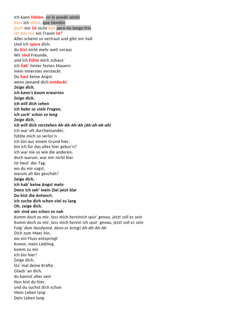 FROZEN - Zeige Dich | PDF