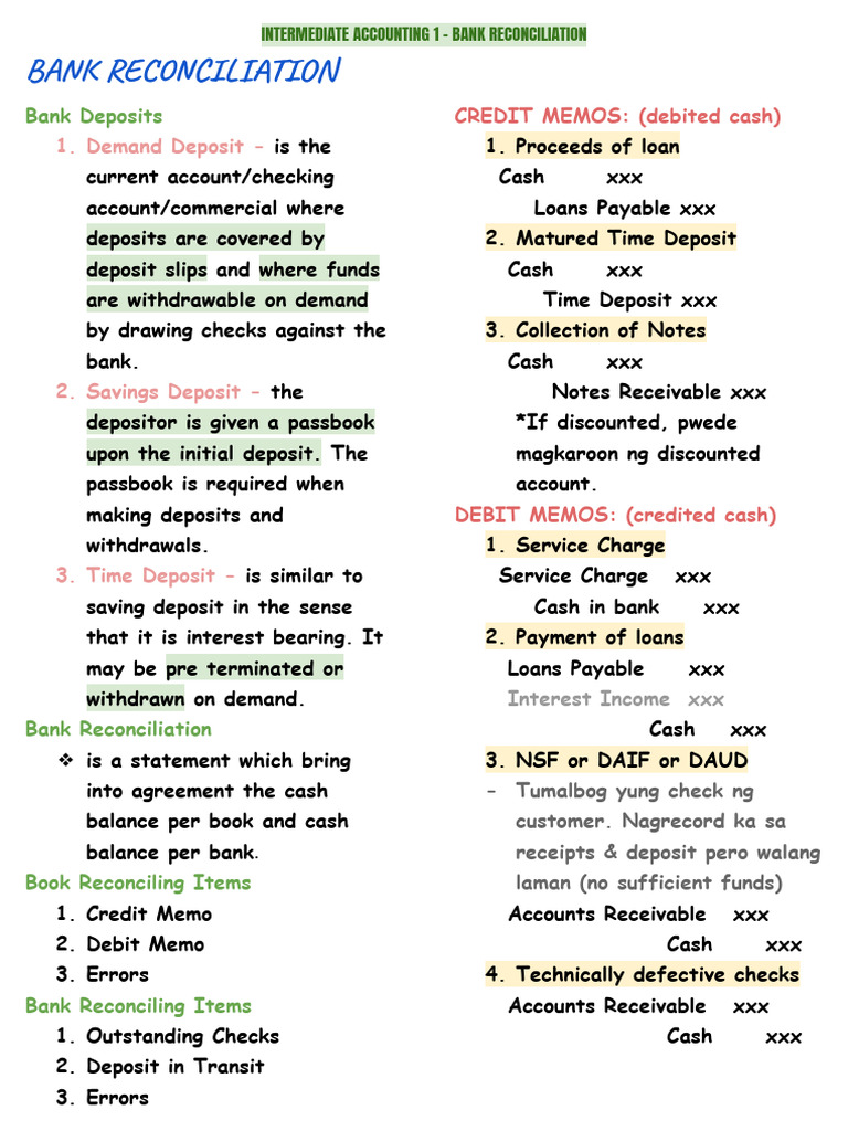 Bank Recon- Notes | PDF