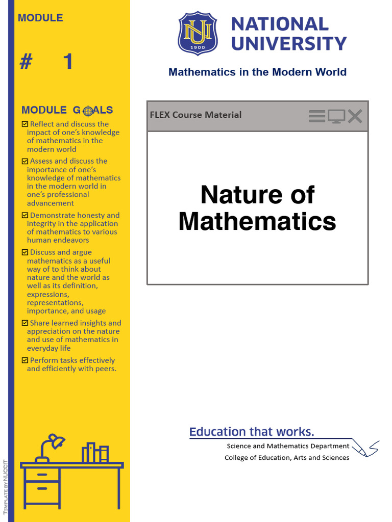 CM1 MMW Chapter 1 Nature of Mathematics | PDF