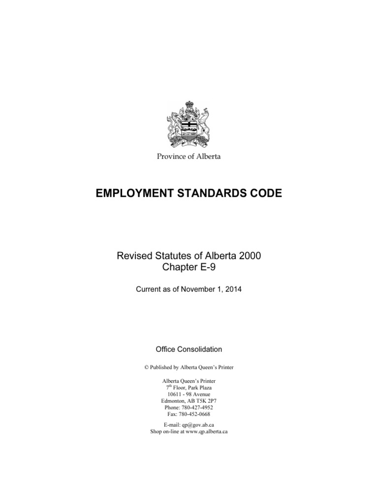 Employement Alberta Rules | PDF | Overtime | Employment