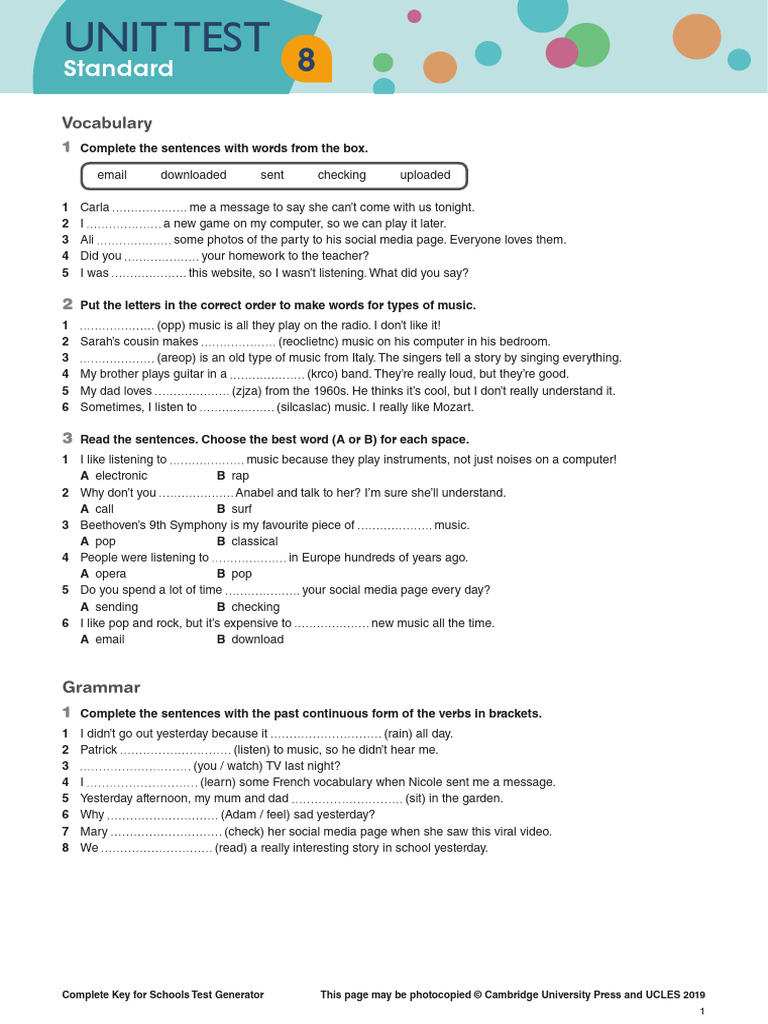 Unit 8 Ket Exam | PDF