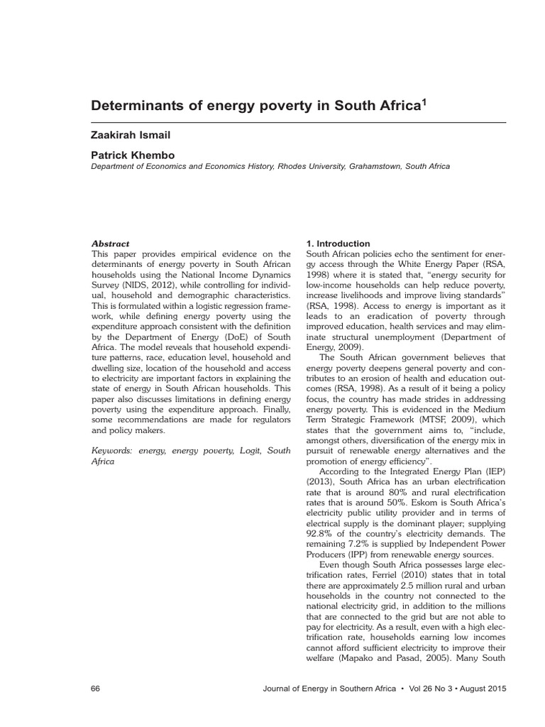 Determinants of Energy Poverty | PDF