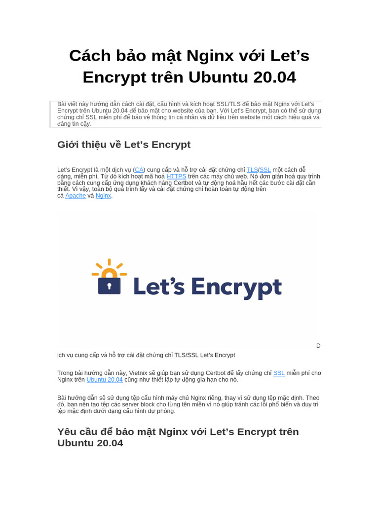 5.2 - Cách bảo mật Nginx với Let's Encrypt trên Ubuntu 20.04 | PDF
