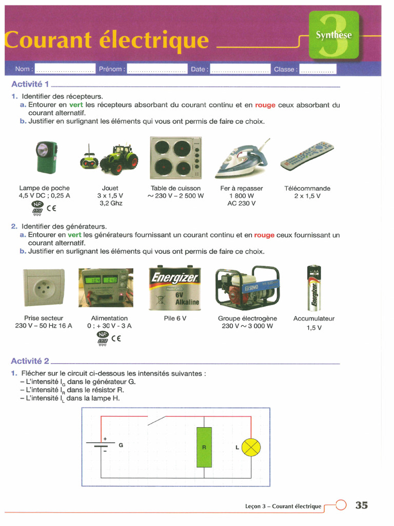 1L03S-Courant électrique | PDF