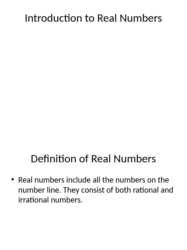 Real Numbers Presentation | PDF