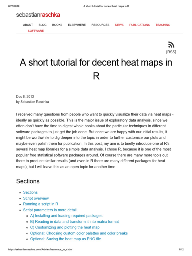 A Short Tutorial For Decent Heat Maps in R | PDF