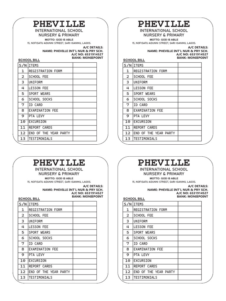 PHEVILLE SCHOOL BILL | PDF