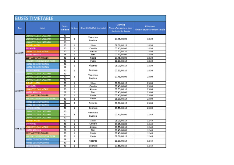 Bus Timetable | PDF
