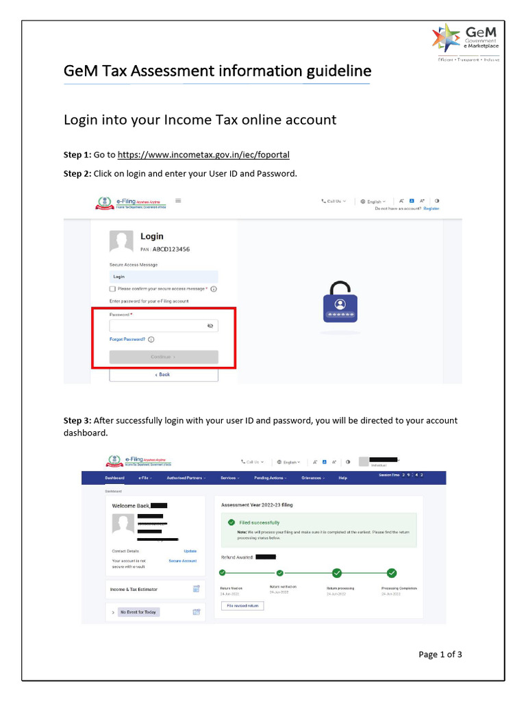 GeM_Tax_Assessment_Guideline-V1.0 | PDF