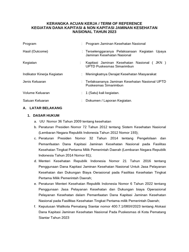 Kak Perubahan JKN Simarimbun 2023 | PDF