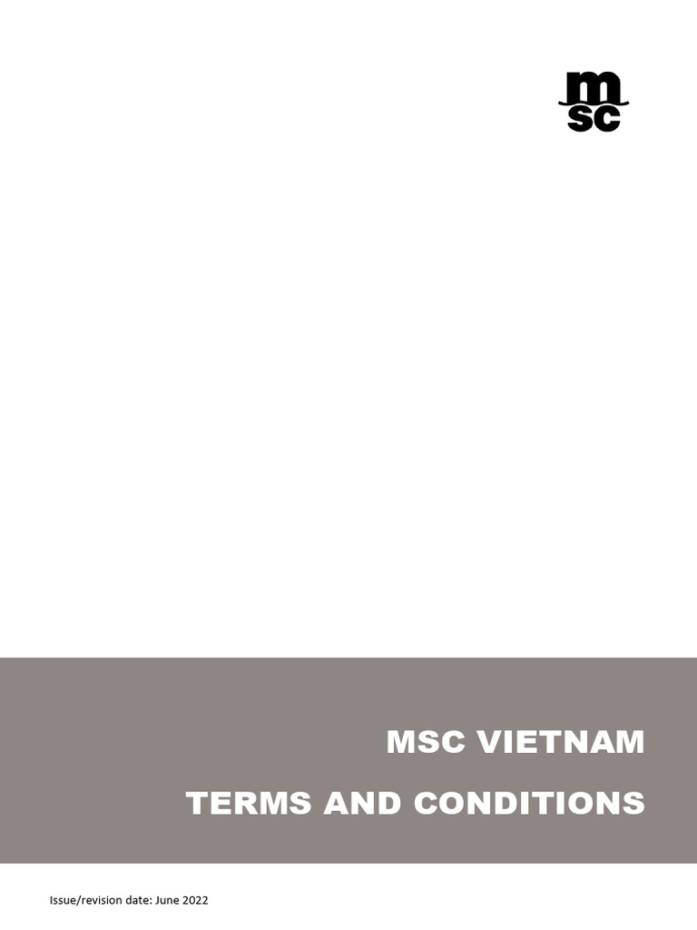 MSC VIETNAM TCs 01062022 | PDF