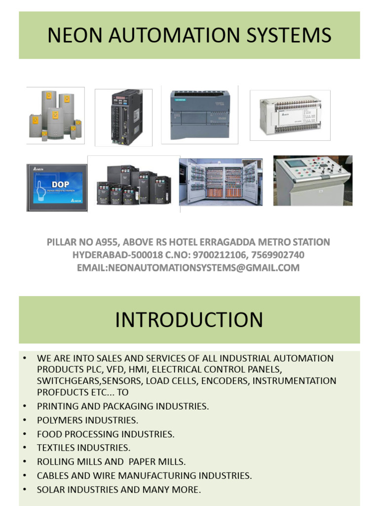 Neon Automation Systems Catalogue | PDF