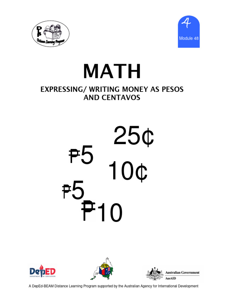 Math 4 DLP 48 - EXPRESSING WRITING MONEY AS PESOS AND CENTAVOS | PDF