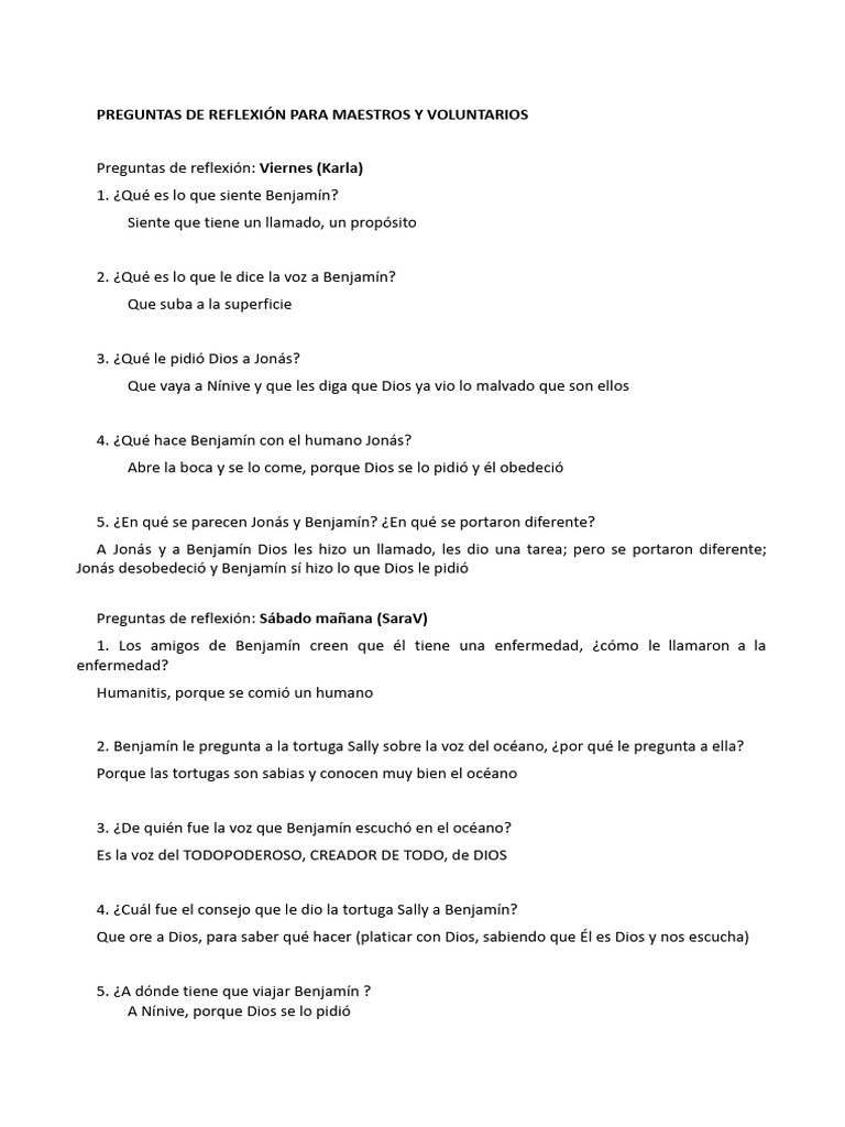 Preguntas de Reflexión | PDF