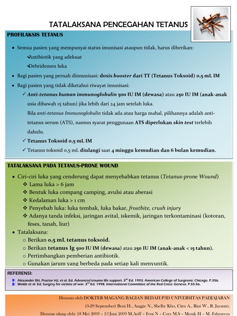 Tatalaksana Pencegahan Tetanus | PDF