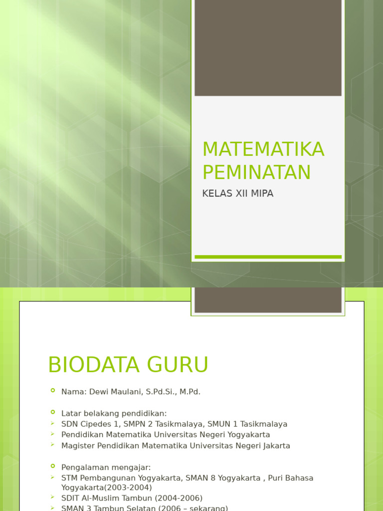 Matematika Peminatan Xii Mipa | PDF
