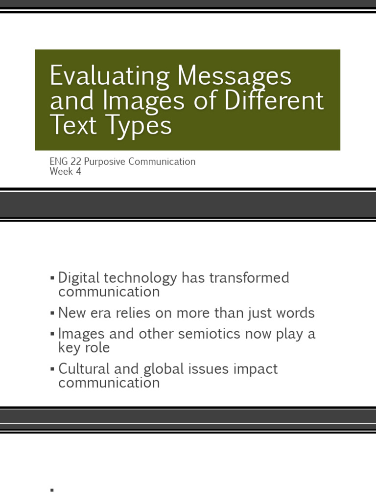 Evaluating Messages and Images of Different Text Types | PDF