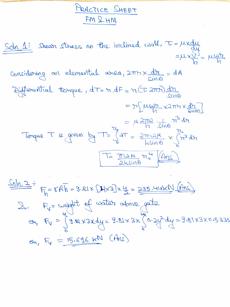 Practice Sheet 1 FM & HM. | PDF