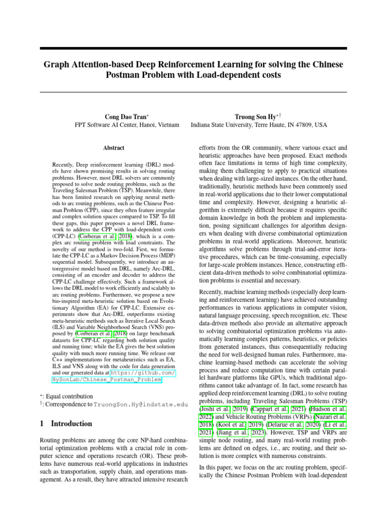 Graph Attention-Based Deep Reinforcement Learning For Solving The Chinese Postman Problem With ...