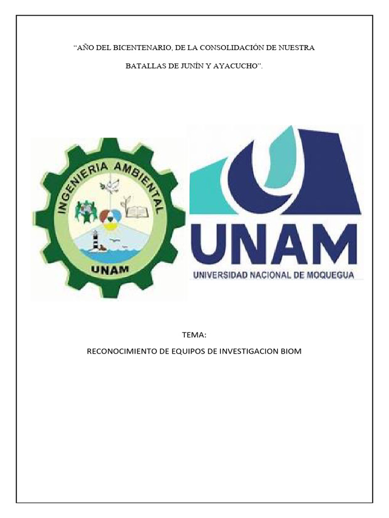 Reconocimiento de Equipos y Materiales de Biom-unam | PDF Reconocimiento de Equipos y Materiales de Biom-unam | PDF