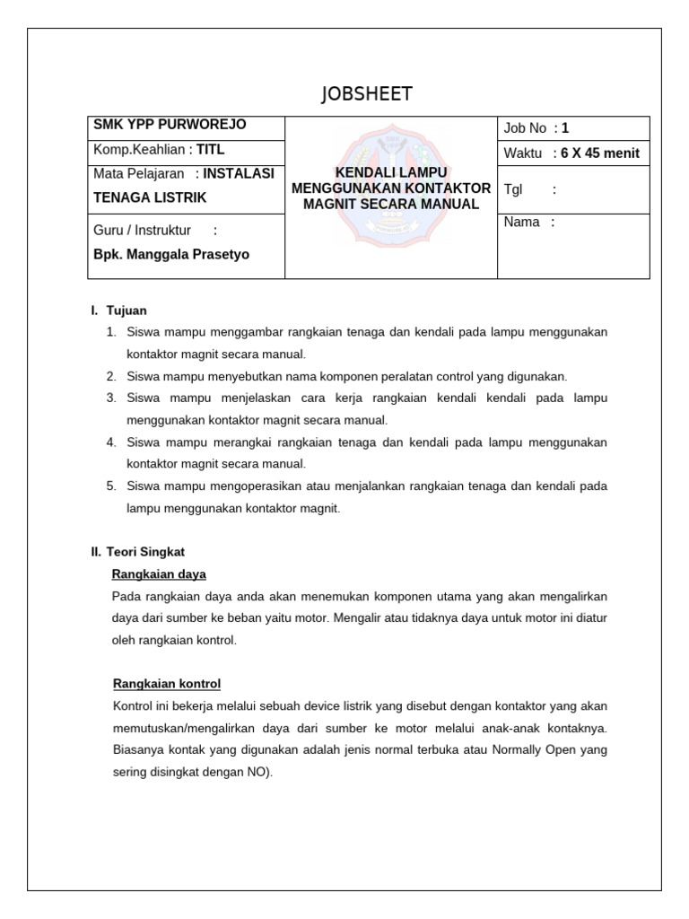 Jobsheet 1 | PDF