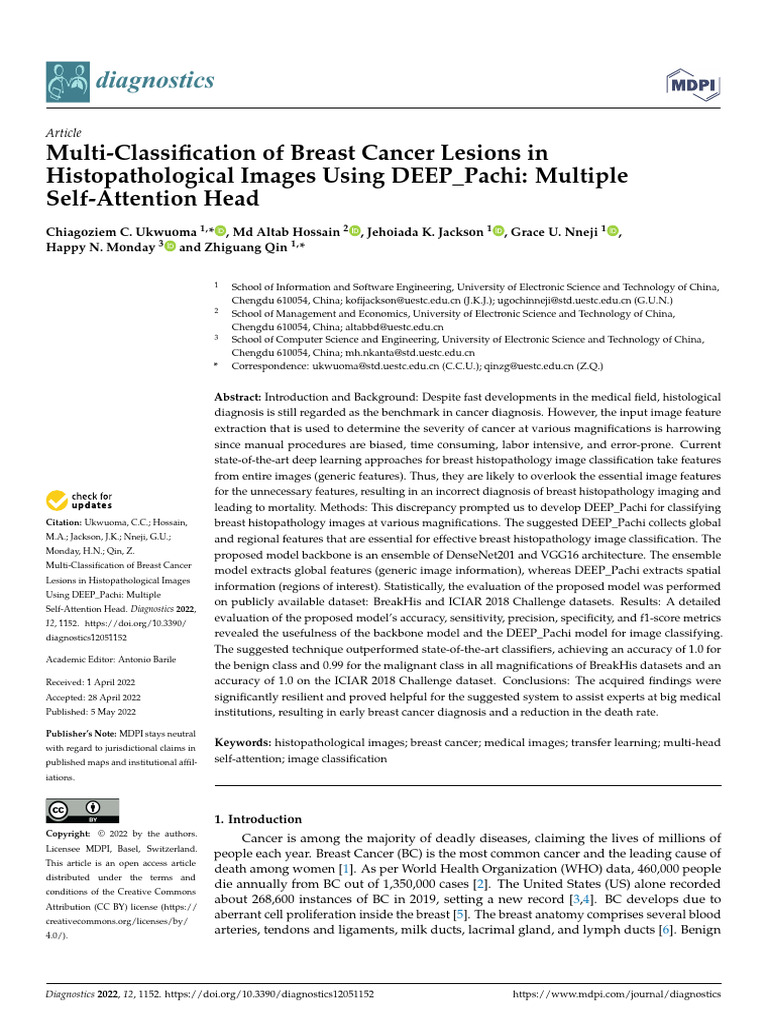 2022.05 Multi-Classification of Breast Cancer Lesions in Histopathological Images Using DEEP ...