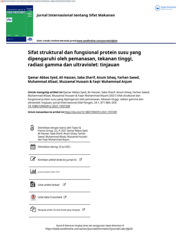 Structural and Functional Properties of Milk Proteins as Affected by Heating High Pressure Gamma ...