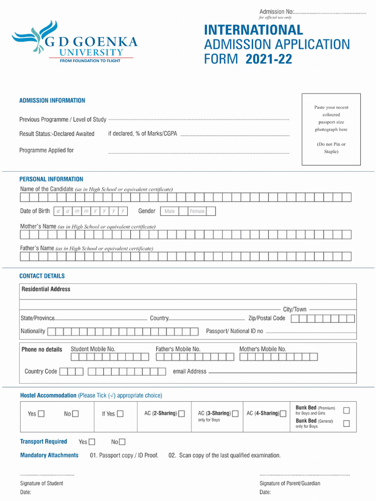 Application Form - 2021 | PDF