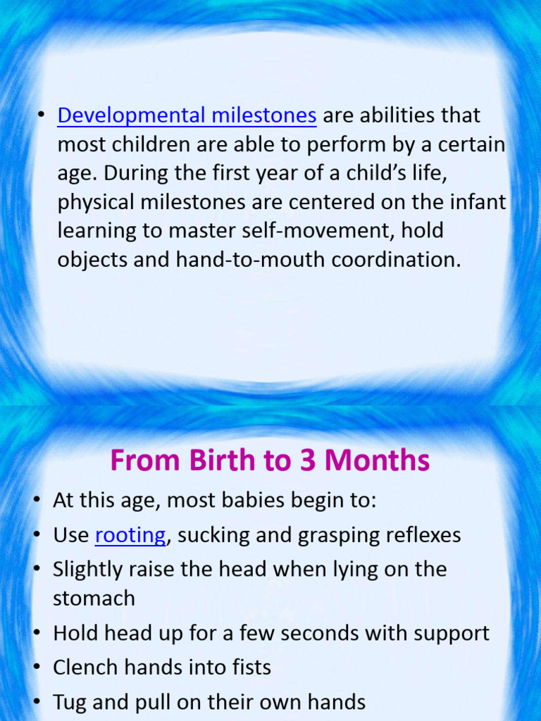 Developmental Milestones | PDF
