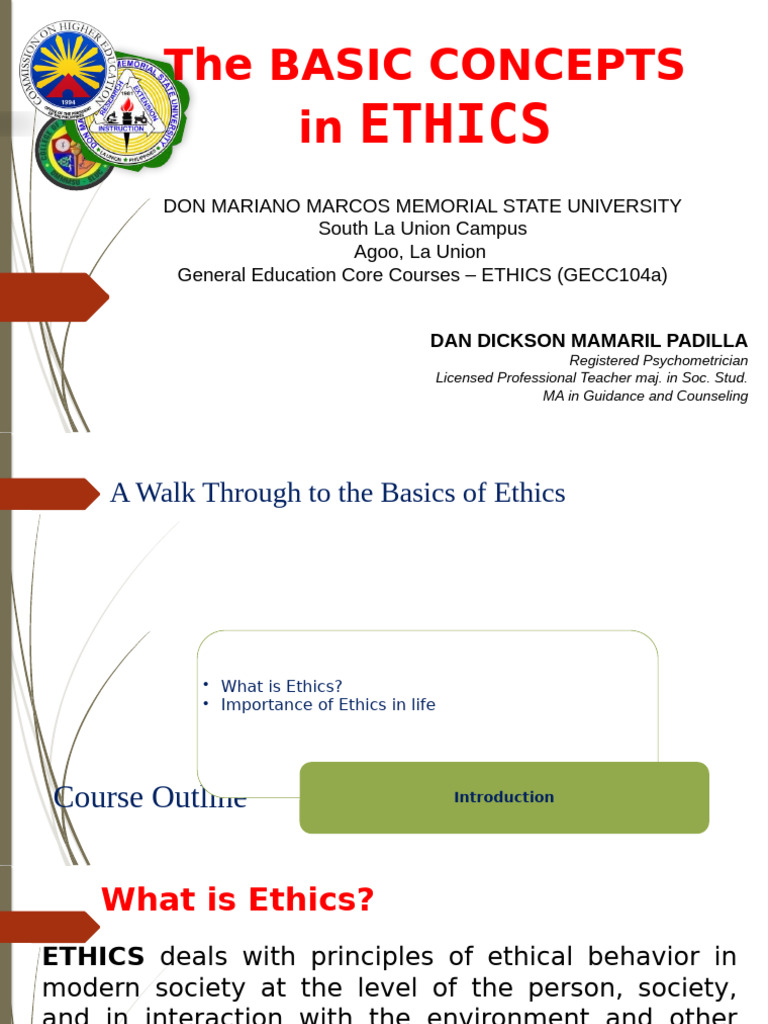 Basic Concepts in Ethics - 1 | PDF
